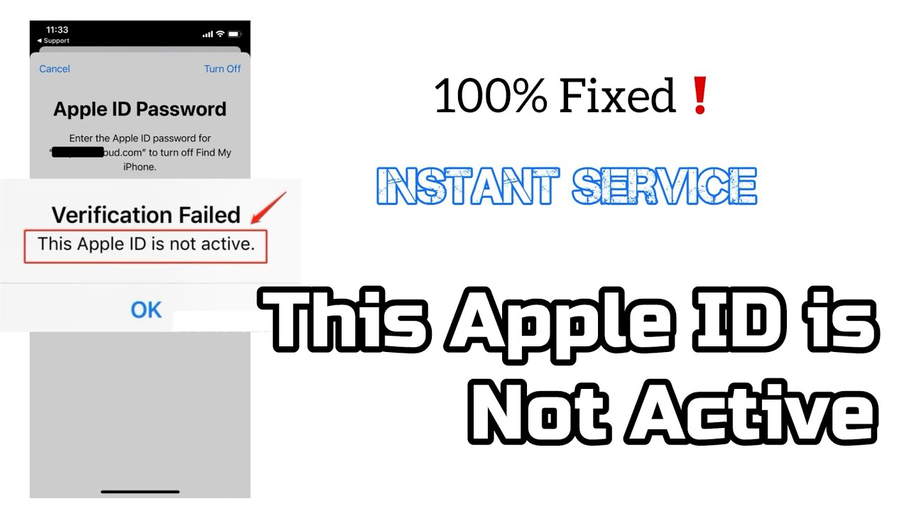 How to fix This Apple ID Is Not Active 1000% working - YouTube