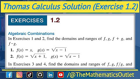 Thomas Calculus Exercise 1.2 - YouTube