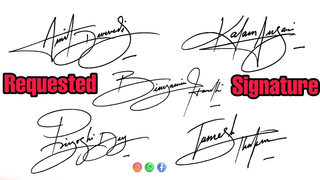 Beautiful signature style || Requested Signature || Anup Calligraphy ...