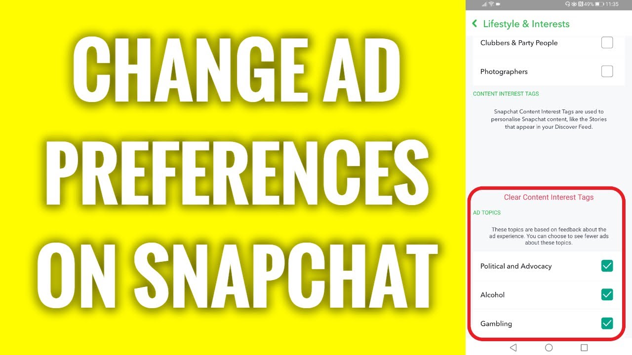 How To Change Ad Preferences On Snapchat App - YouTube