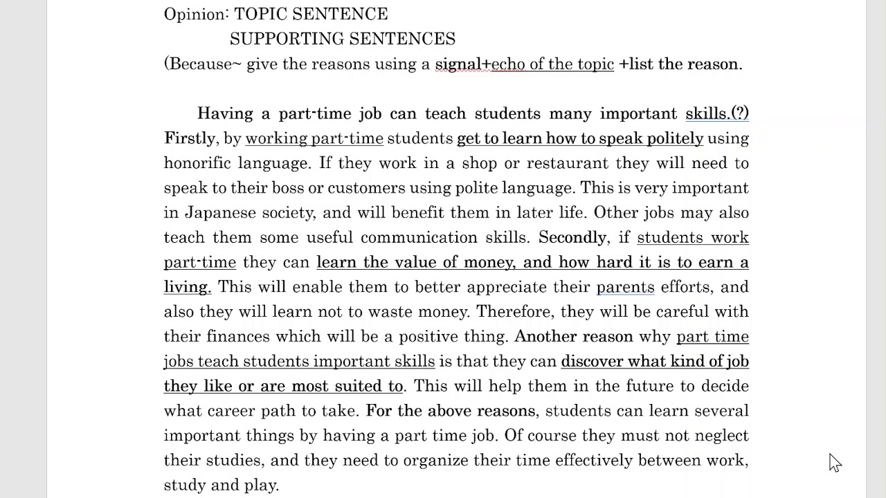 Supporting sentences explanation - YouTube