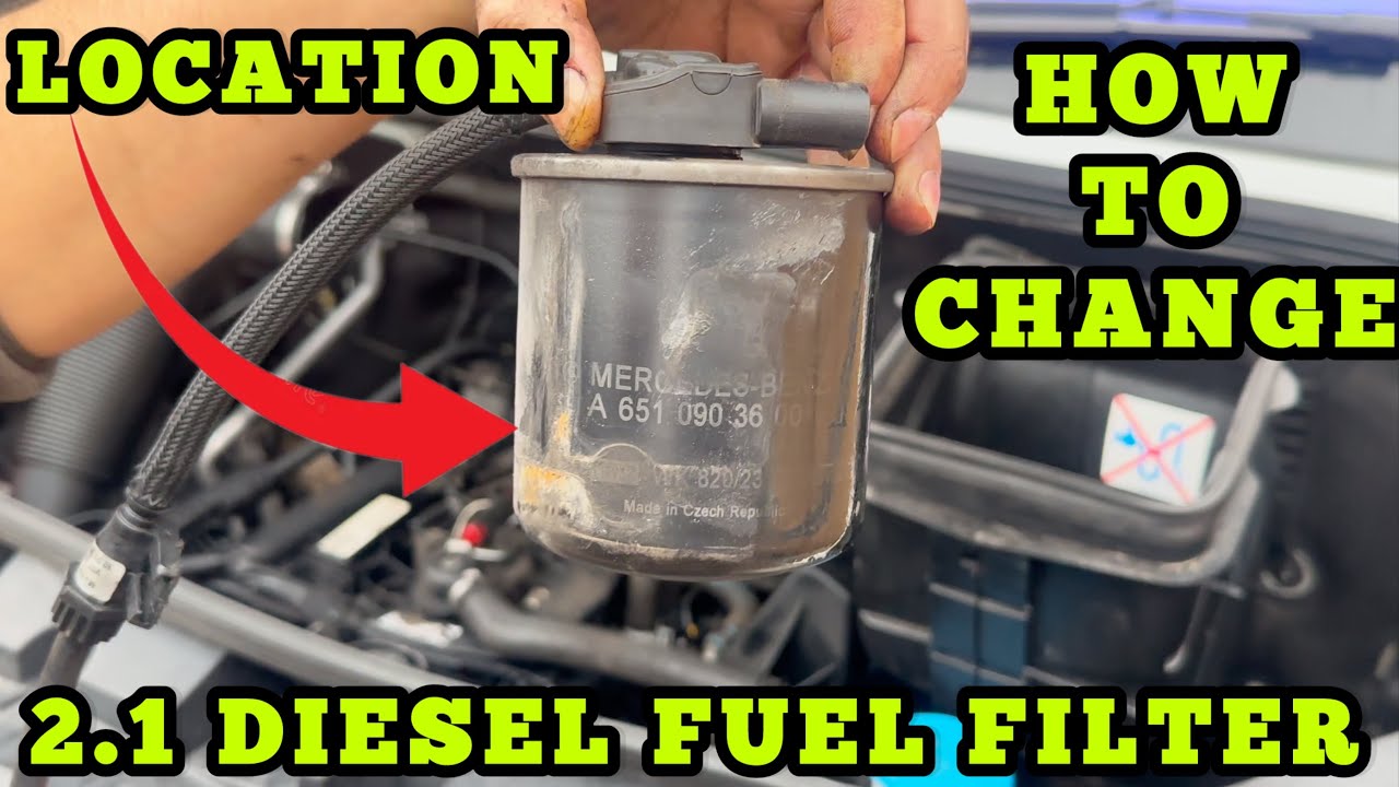 Mercedes 2.1 Diesel Fuel Filter Location & How to Change it | Step By ...