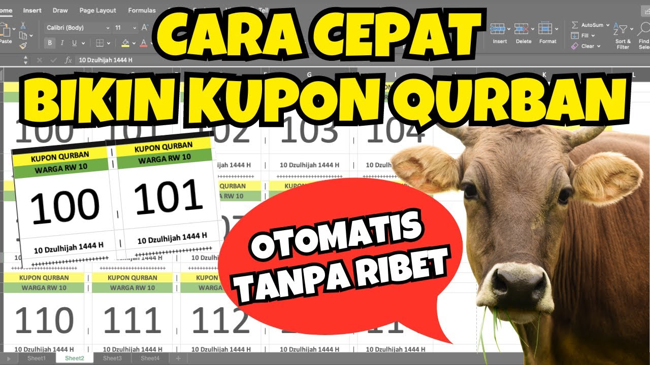 Cara Membuat Kupon Qurban Di Excel Secara Otomatis - Tutorial Bikin ...