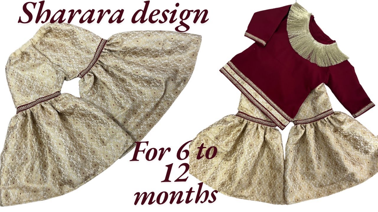 Baby sharara cutting and stiching| sharara design | gharara cutting and ...