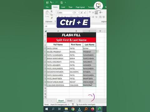 Use Flash Fill In Excel 🔥|| Split First Name And Last Name @copaclasses #shorts - YouTube