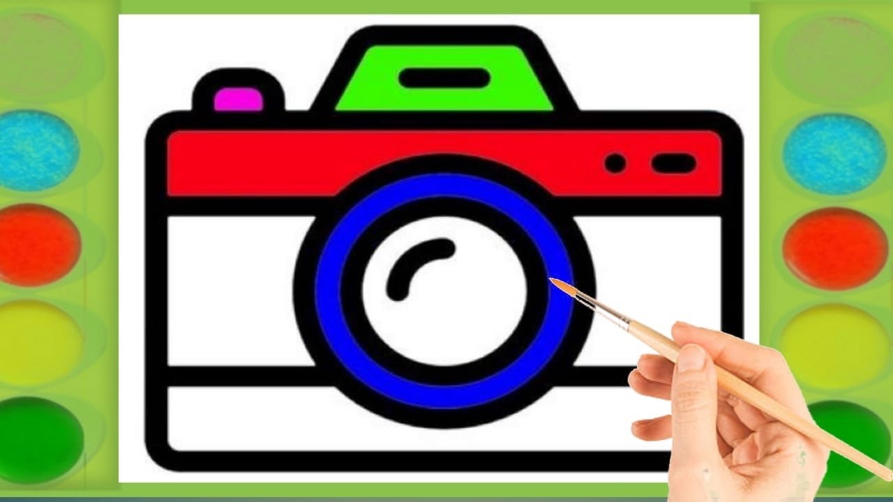 Camera 📷 drawing for kids II Draw Camera 📸 II camera 🎥 Drawing step by ...