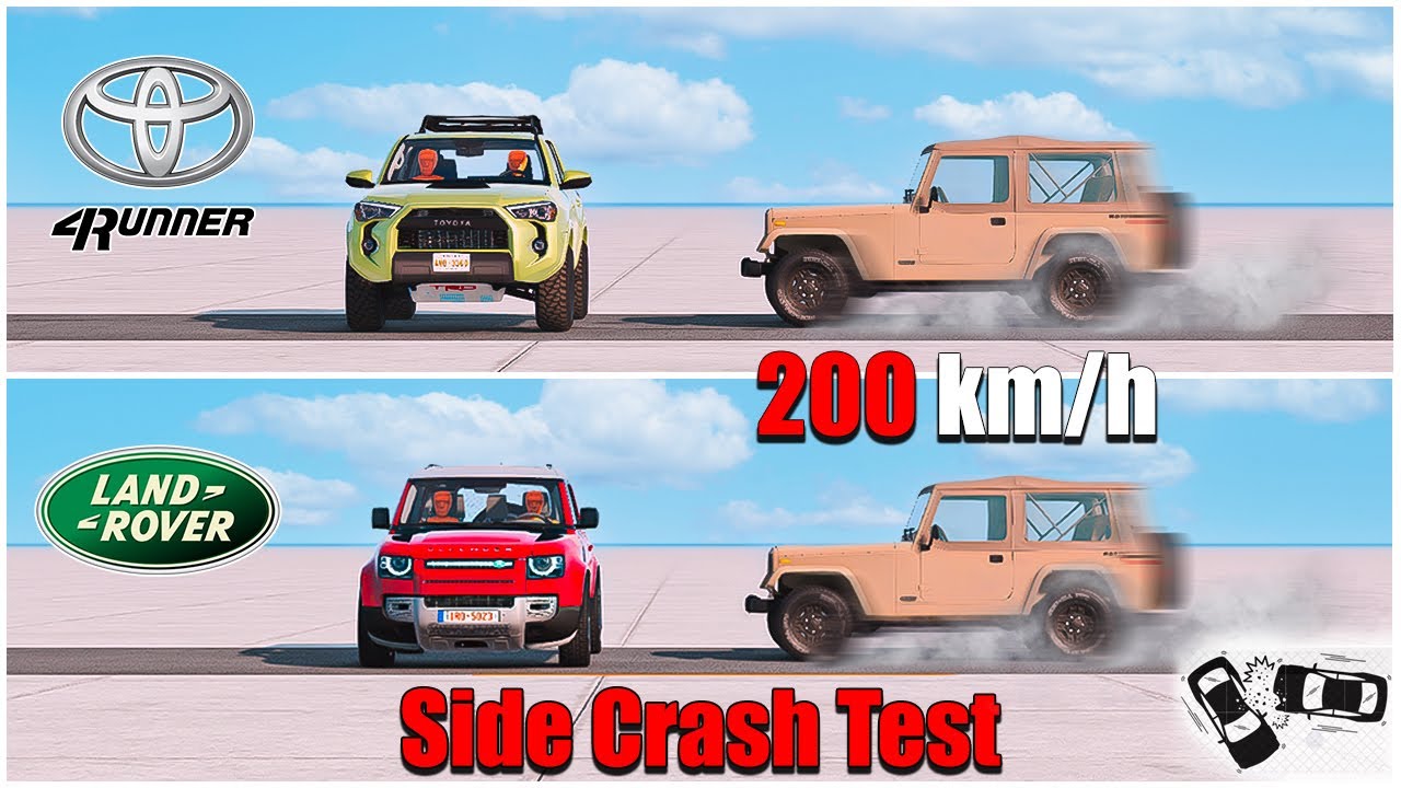 BEAMNG DRIVE | Side Crash Test (Mid-Sized SUVs) ( 7 ) | #cars #crash # ...