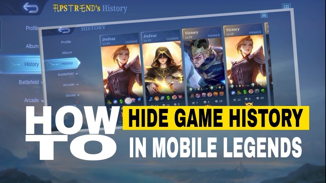 PAANO MAG HIDE NG HISTORY SA ML | MOBILE LEGENDS NEW UPDATE - YouTube