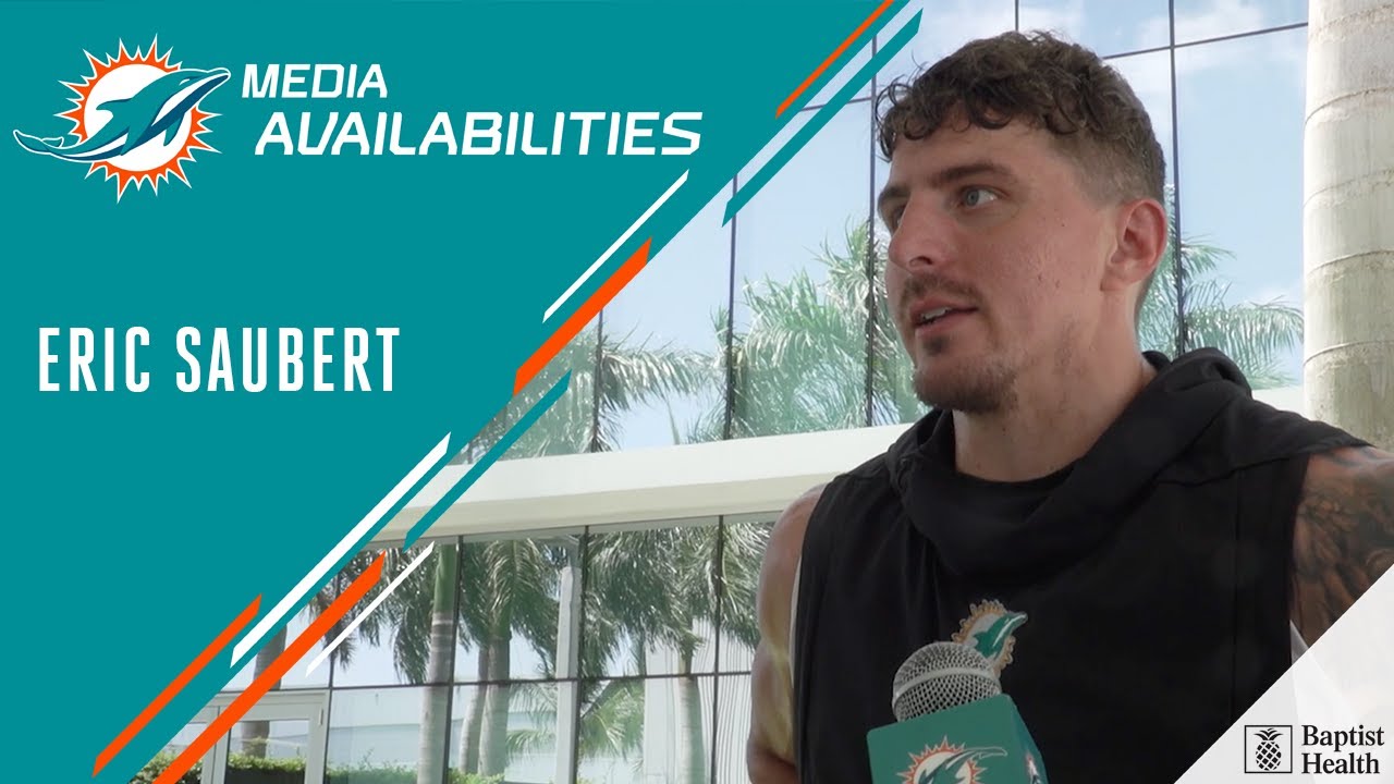 Eric Saubert meets with the media | Miami Dolphins Training Camp - YouTube