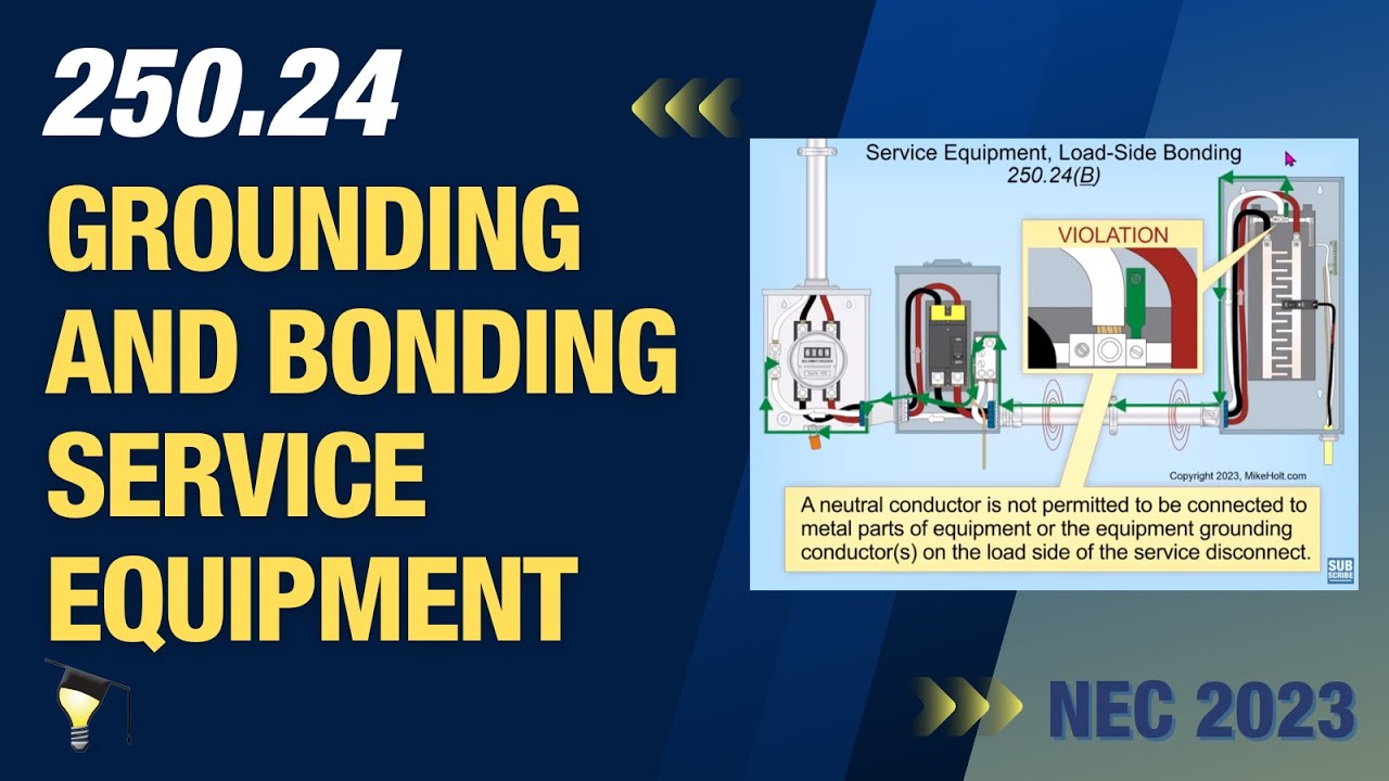 Grounding and Bonding Service Equipment NEC 250.24. - YouTube