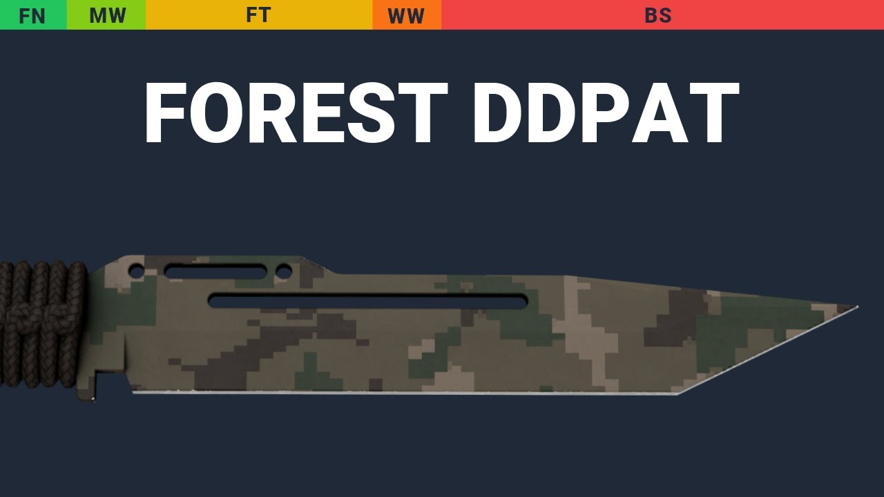 Paracord Knife Forest DDPAT - Skin Float And Wear Preview - YouTube