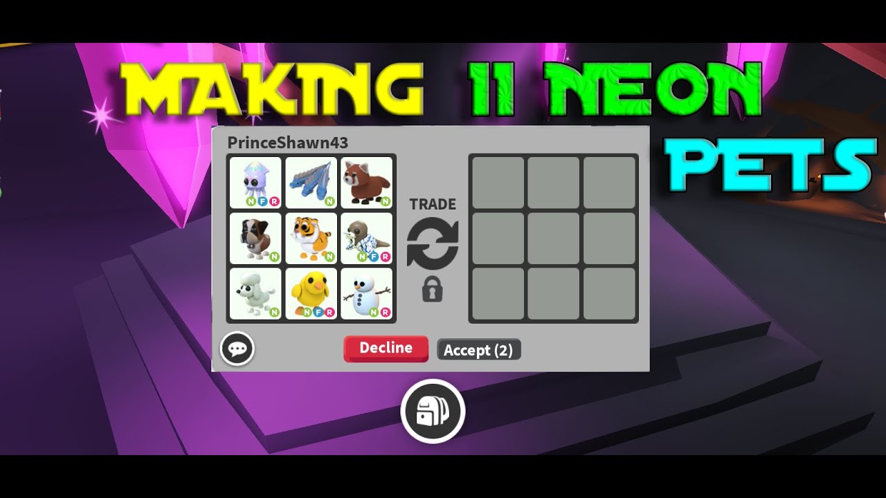 Making 11 Neon Pets in Adopt Me - YouTube