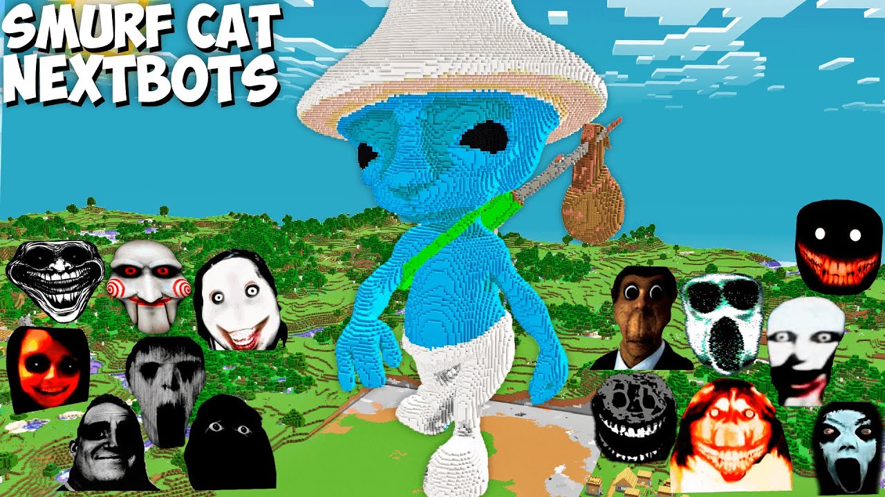 SURVIVAL GIANT SMURF CAT BASE JEFF THE KILLER and SCARY NEXTBOTS in ...