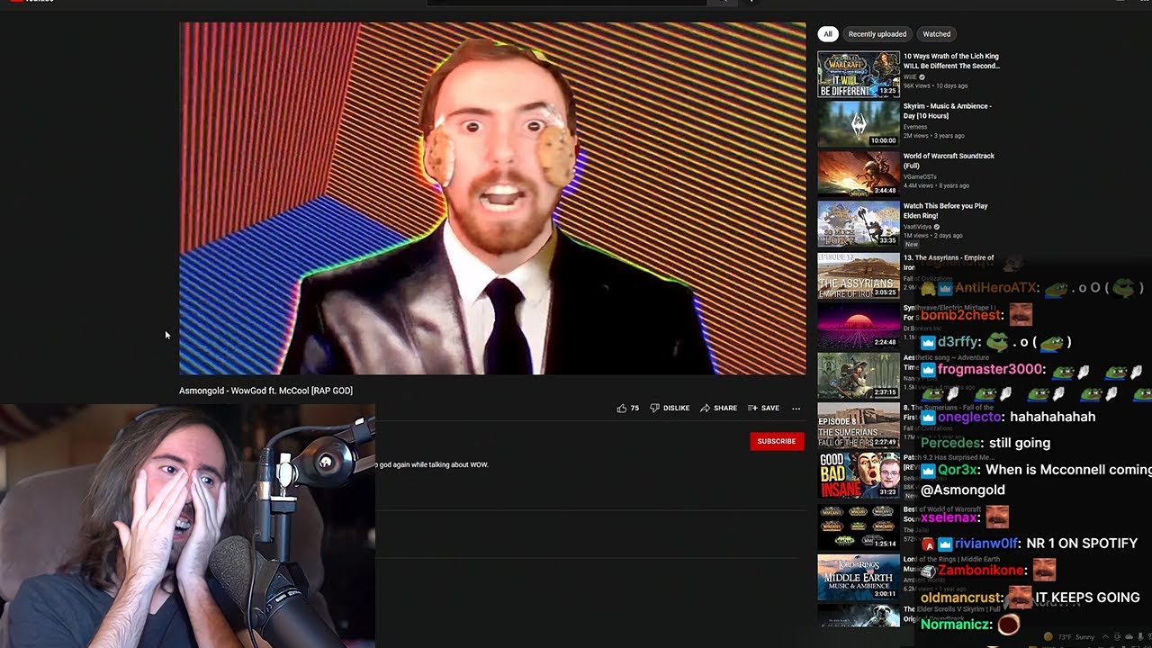 Asmongold cries laughing watching his WoW rant made into another rap ...