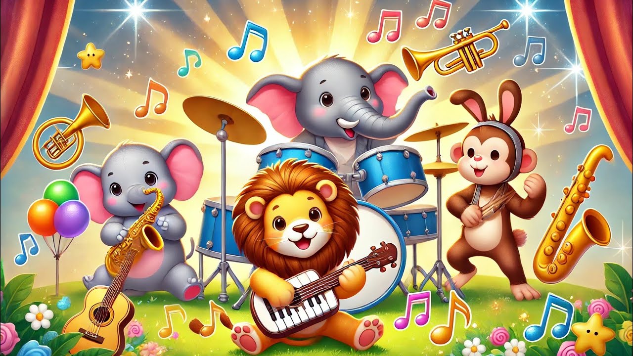 Fun Animal Band 🧚| Cute Cartoon Animals Playing Music for Kids!"🎮 - YouTube