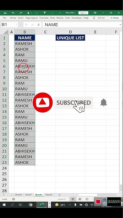 How to Extract Unique Values II Excel Shorts II - YouTube