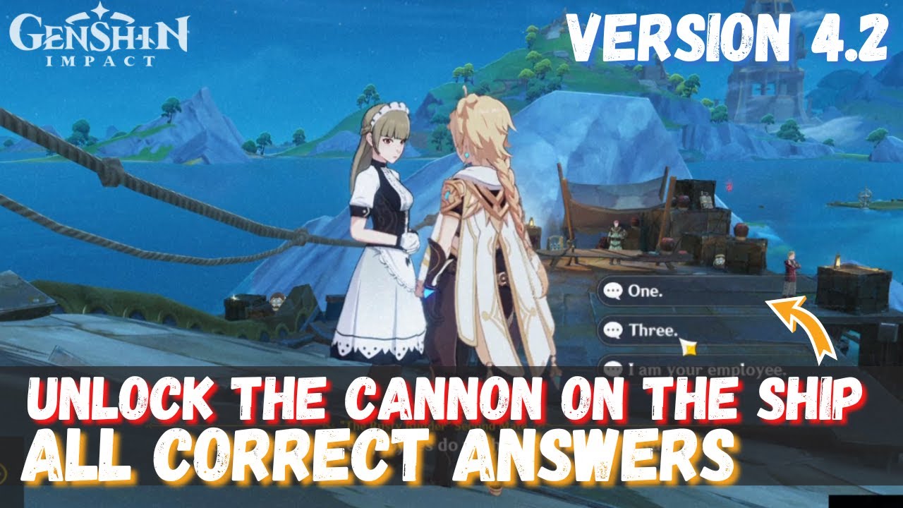All Correct Answer to Unlock the Cannon on the Ship GENSHIN IMPACT 4.2 ...