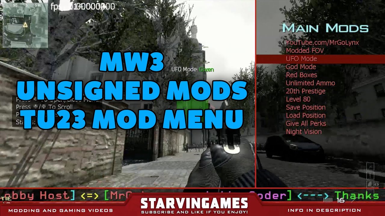 MW3 - TU23 Unsigned Mods Mod Menu Edited (DLL Menu) RGH/JTAG Modded ...