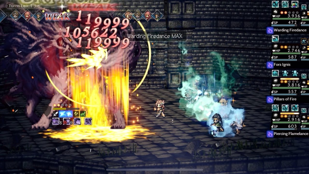 Octopath Traveler CotC | Elite Tower 1 (10 Turns) Fire Team Clear🔥 ...