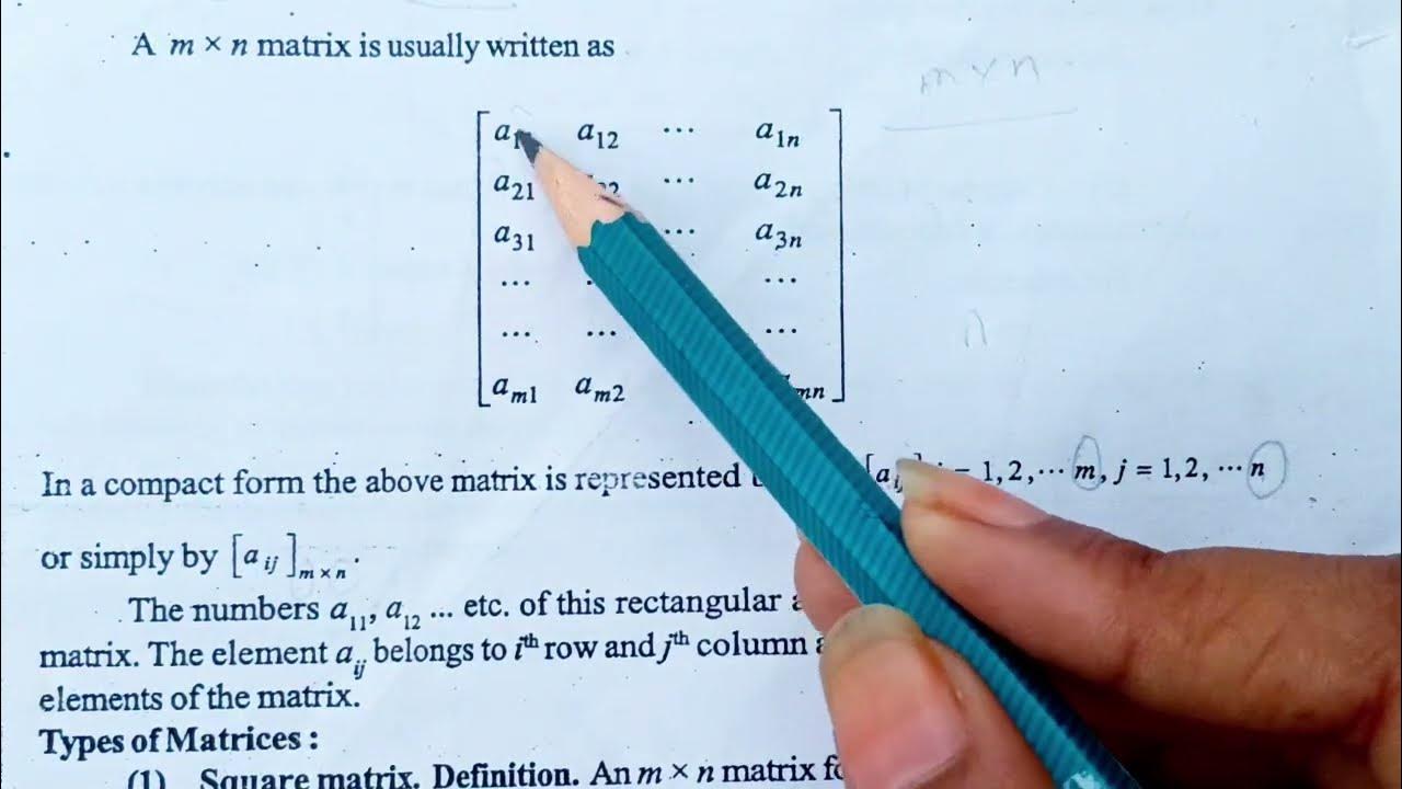 1. Matrix and Types of Matrices - YouTube