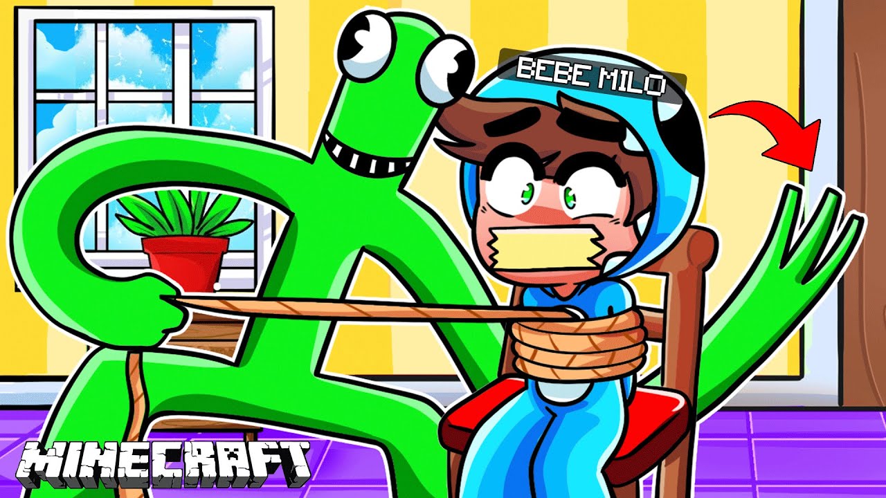 GREEN de RAINBOW FRIENDS SECUESTRA a BEBE MILO en MINECRAFT 😱 - YouTube