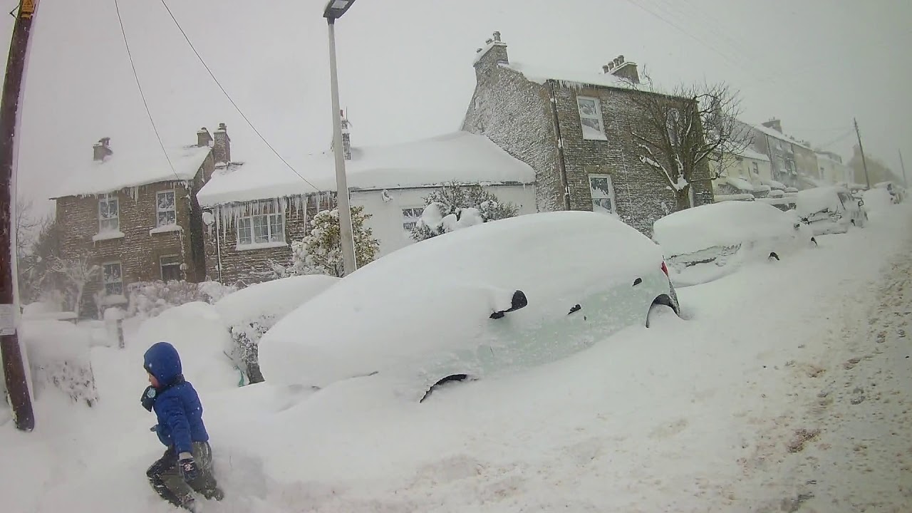 Alston snow 2018 winter walk to the shops. Beast from the east - YouTube