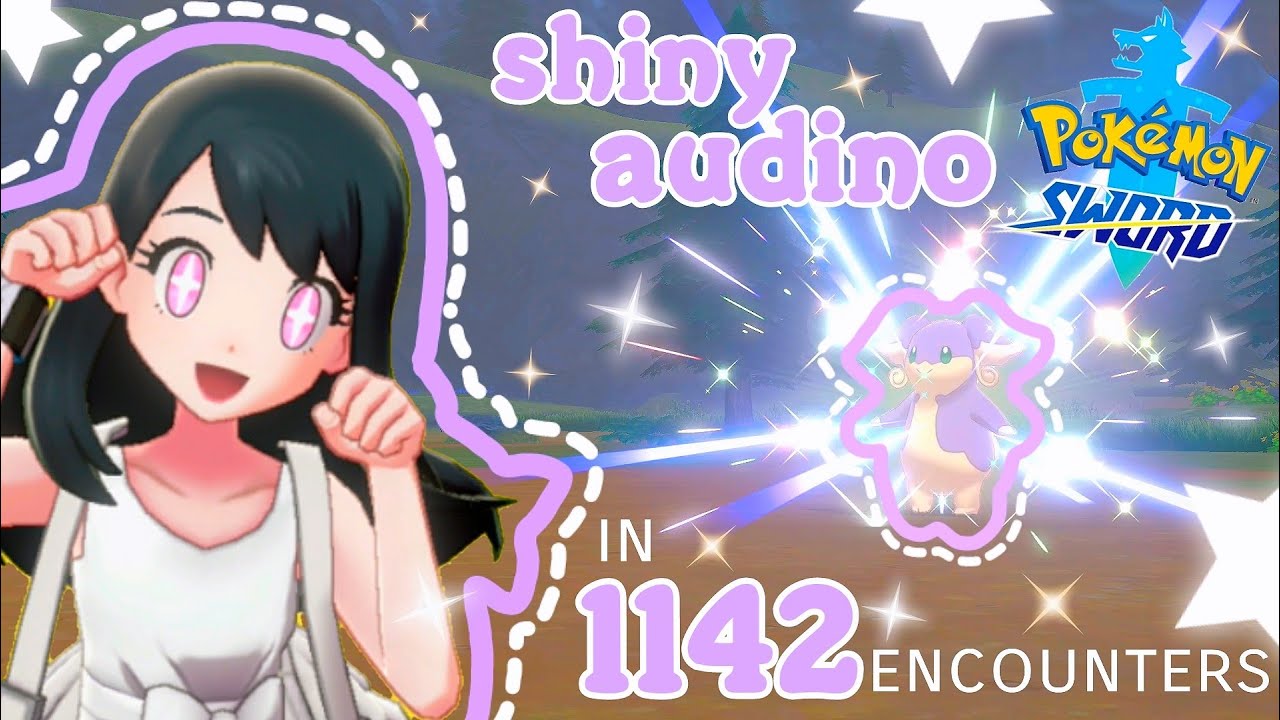 SHINY AUDINO in 1142 soft resets! (pokemon sword) ♡ - YouTube