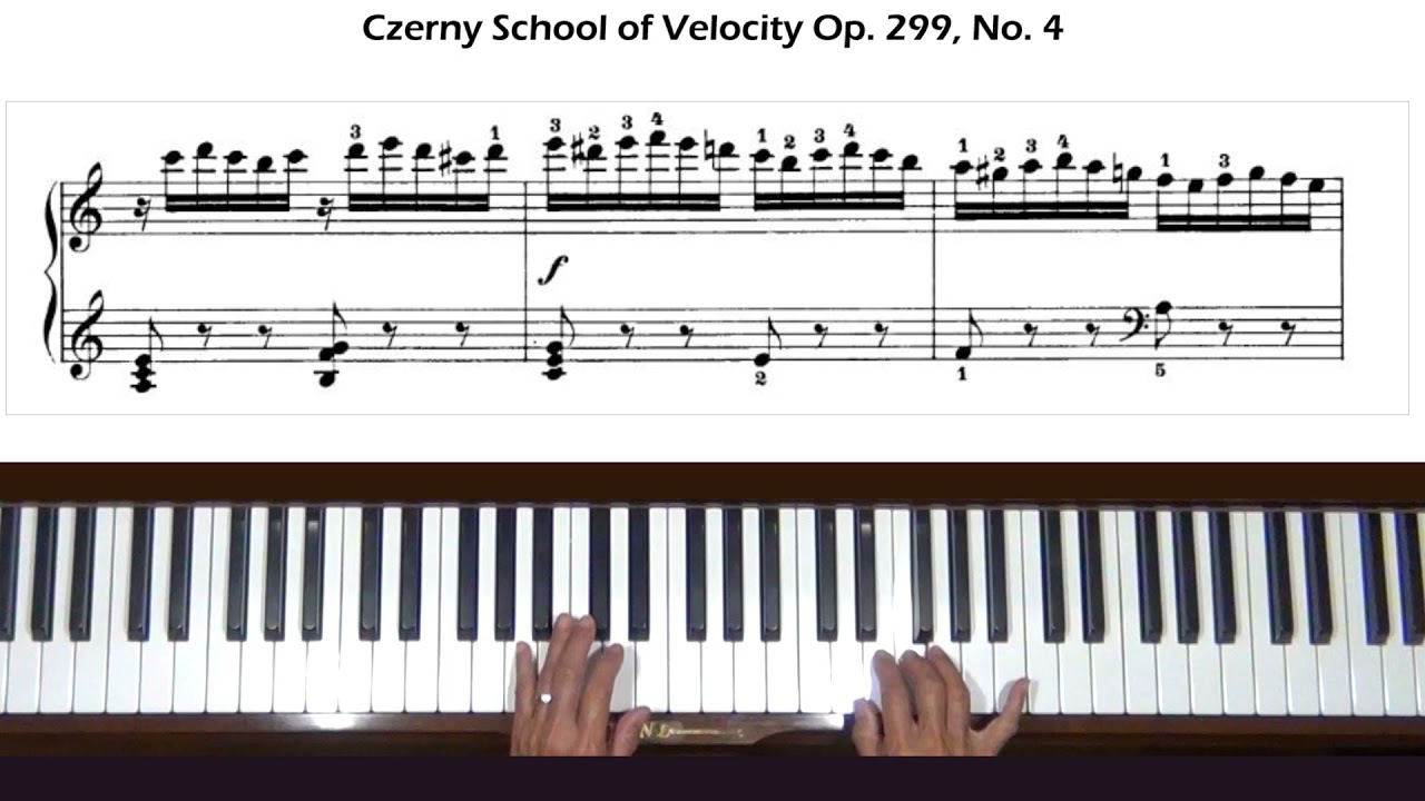 Czerny The School of Velocity Op. 299, No. 4 Piano Tutorial - YouTube