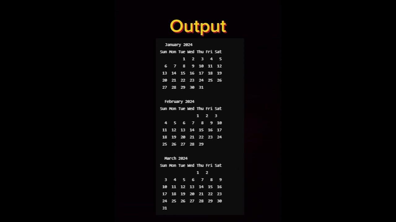 Calendar in Java | How to Create a Full Year Calendar in Java | Java ...