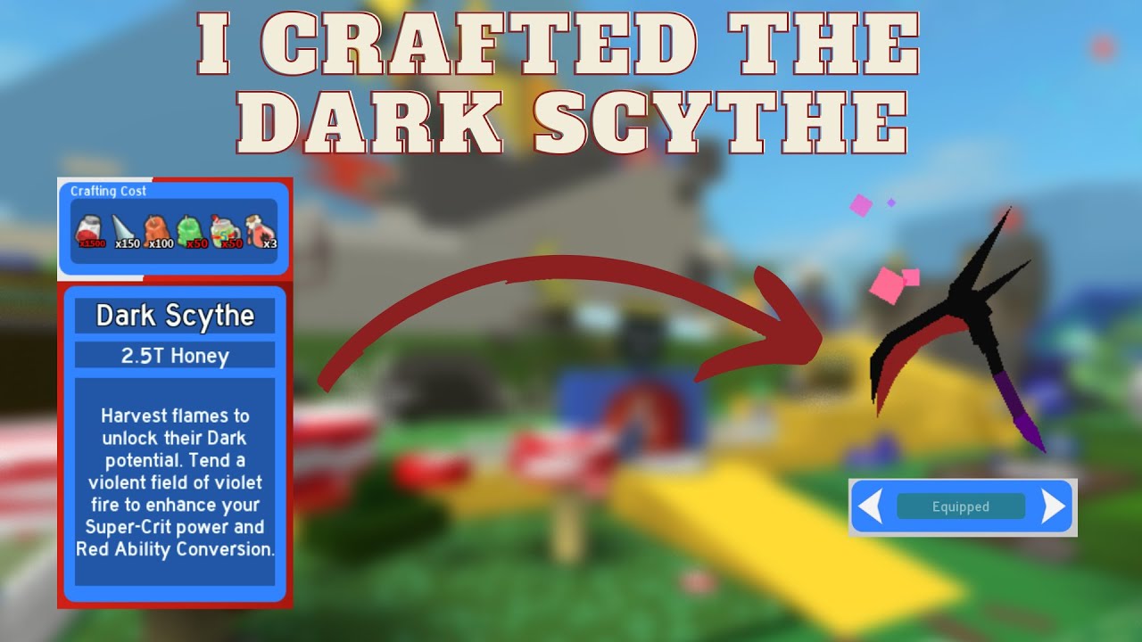 I crafted the Dark Scythe! | Roblox Bee Swarm Simulator - YouTube