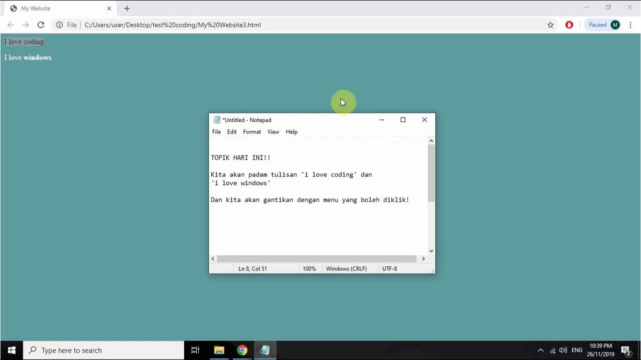 Cara buat menu pada website - YouTube