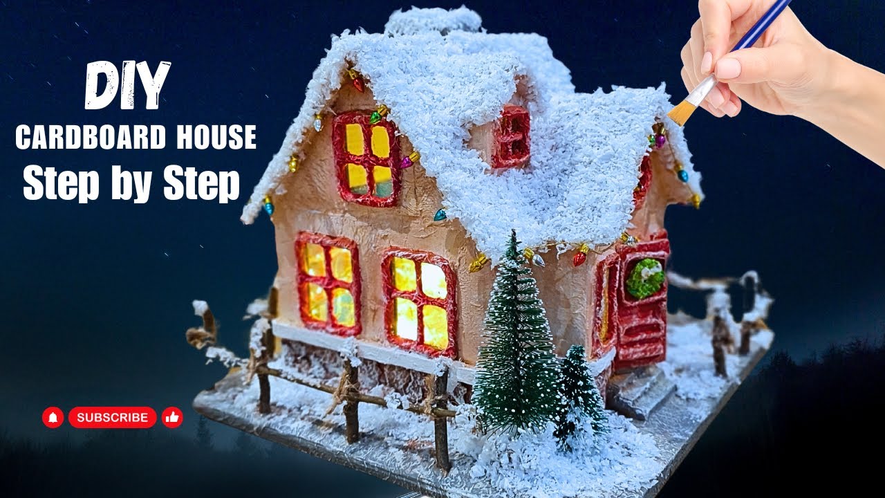 DIY Santa Claus House using cardboard | DIY Christmas village ...