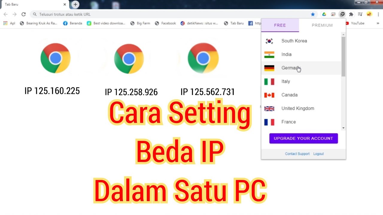 Cara Setting IP Addres Google Chrome Dalam Satu PC Komputer - YouTube