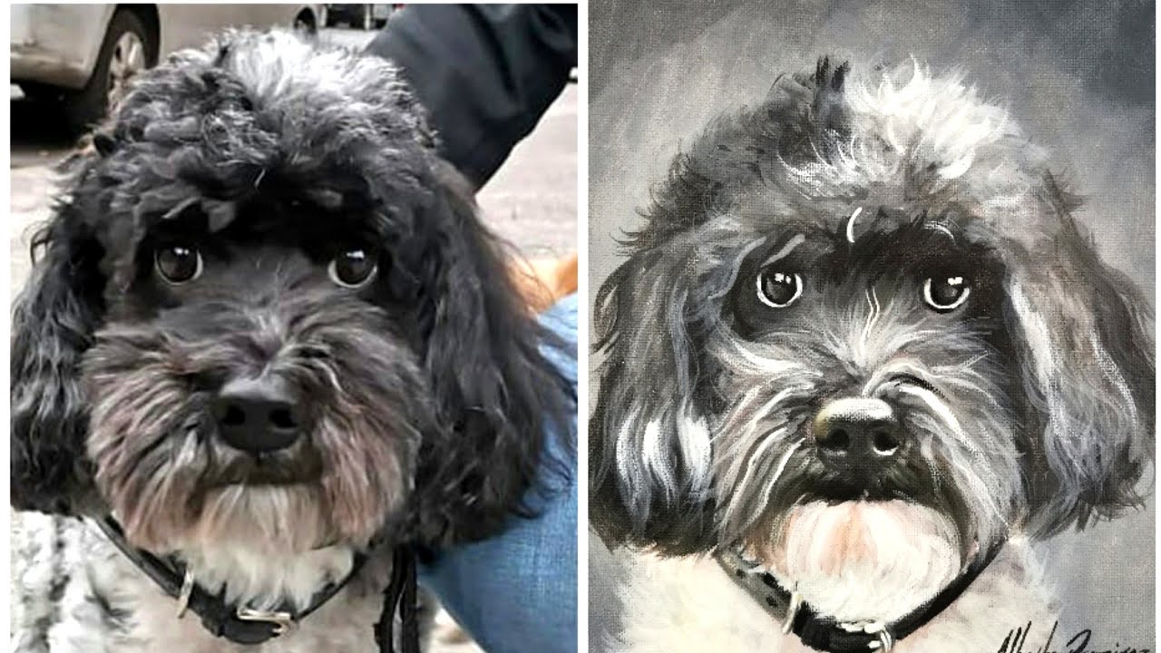 Como pintar pelos de un perro con pinturas acrilicas - YouTube