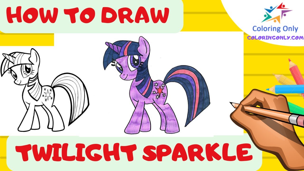 How to Draw Twilight Sparkle in 6 minutes | Easy Drawing for Kids - YouTube