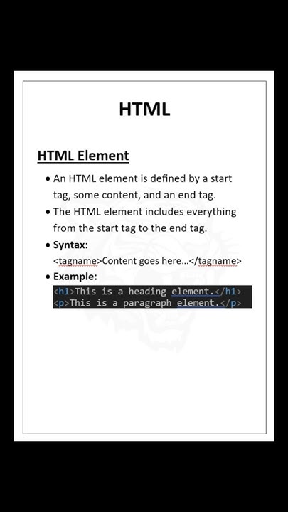HTML Element | S Code Hub - YouTube