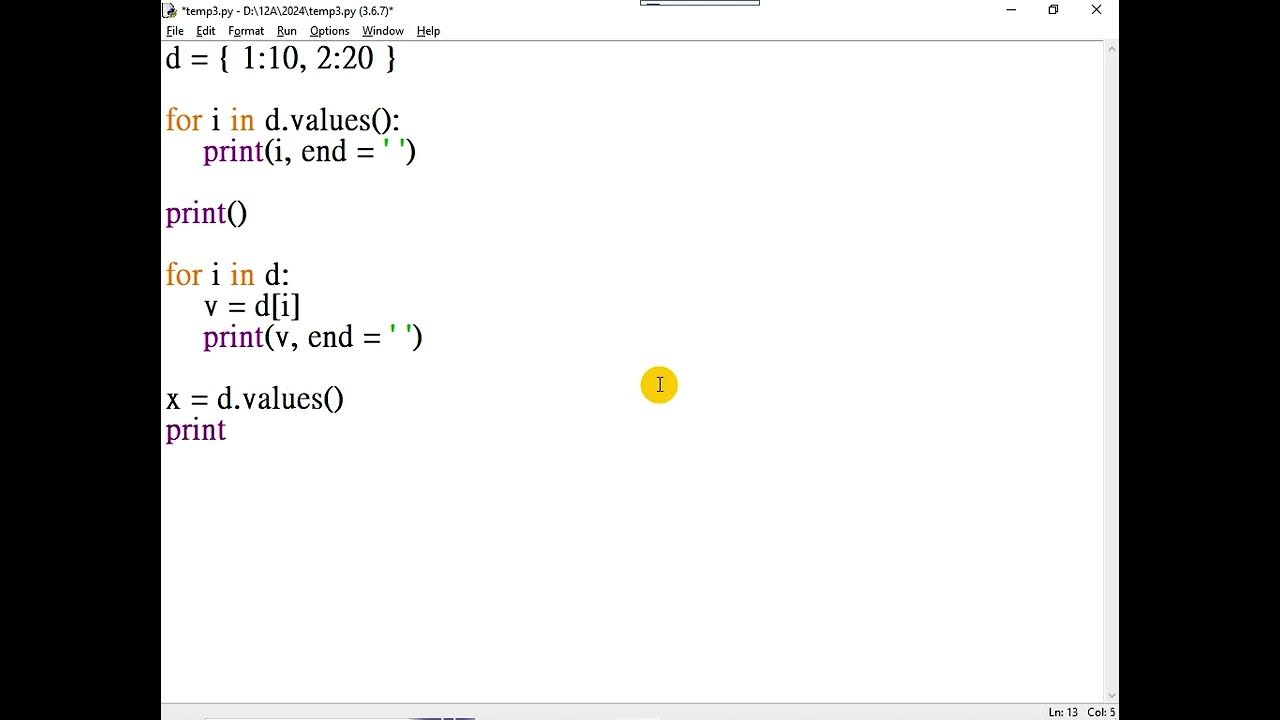 002)Retrieve all the values of a dictionary - YouTube