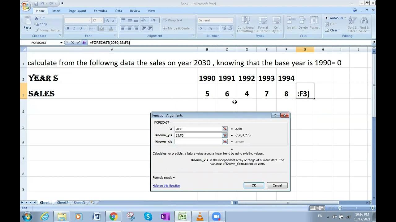 linear excel example - YouTube