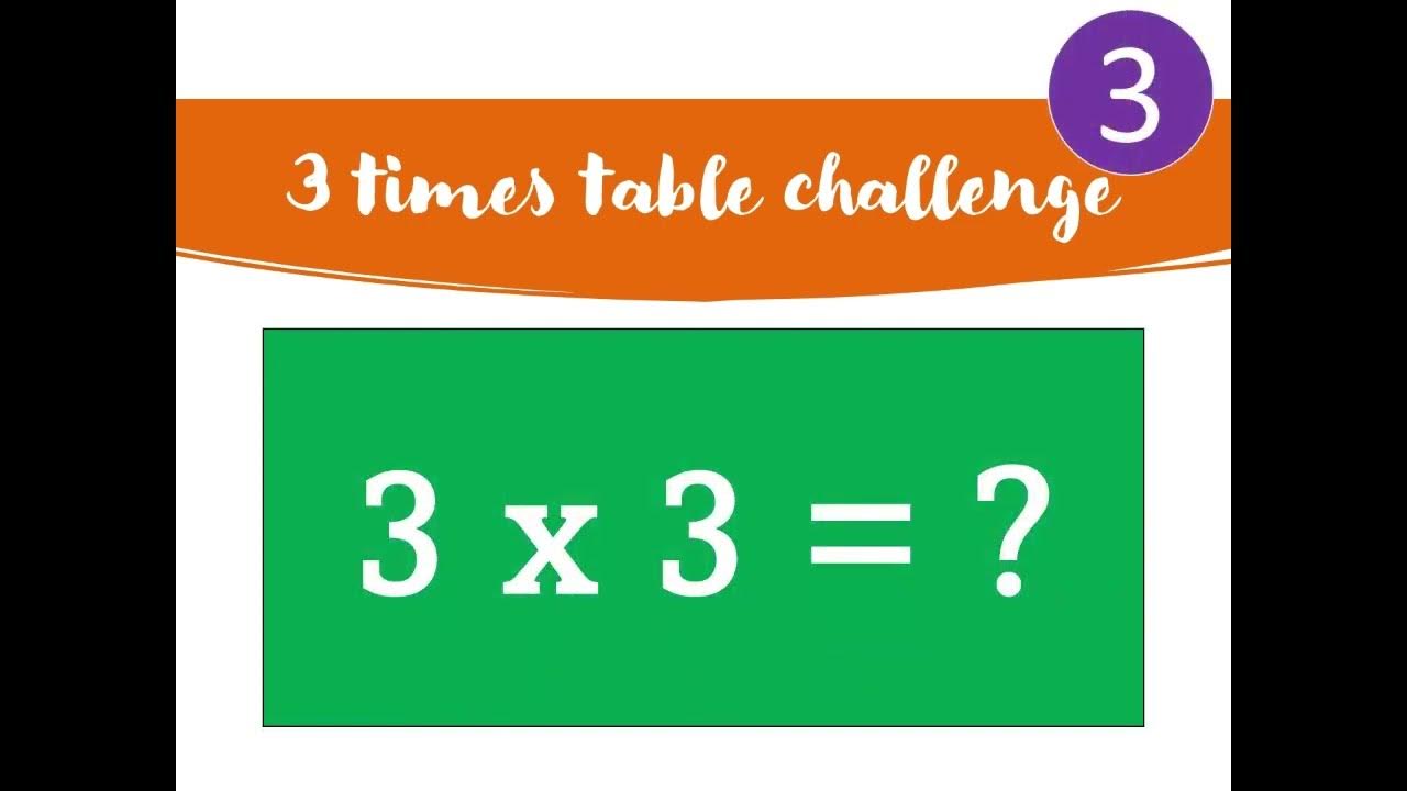 Multiplication Tables | 3 Times Table Flashcards Timed Quiz/Challenge ...