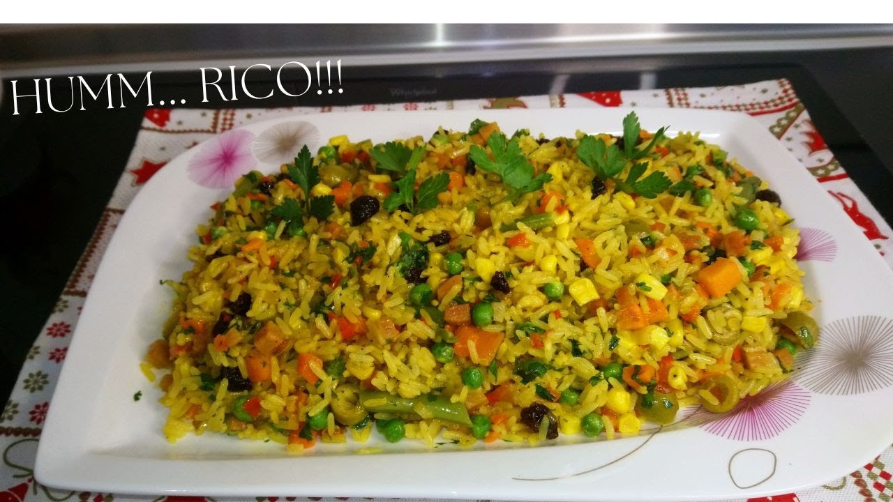 ARROZ🍚 DE FIESTA receta práctica y muy saludable, como plato único o ...