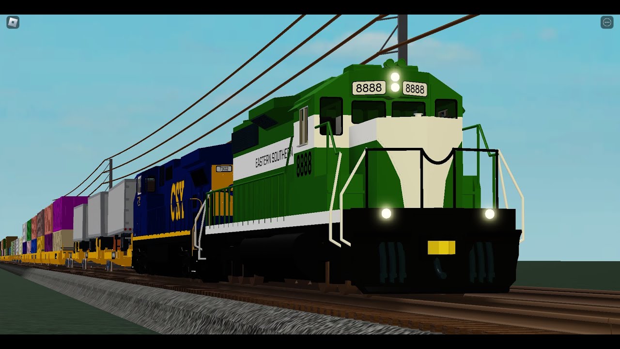 ES 8888 With Ex-Conrail Trailing Leads Intermodal/Autorack Nice S5T - YouTube