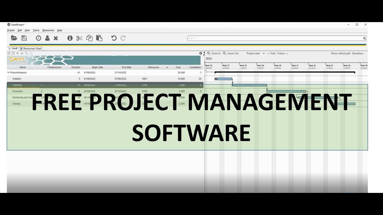 Free Project Management Software | Gantt Chart - YouTube