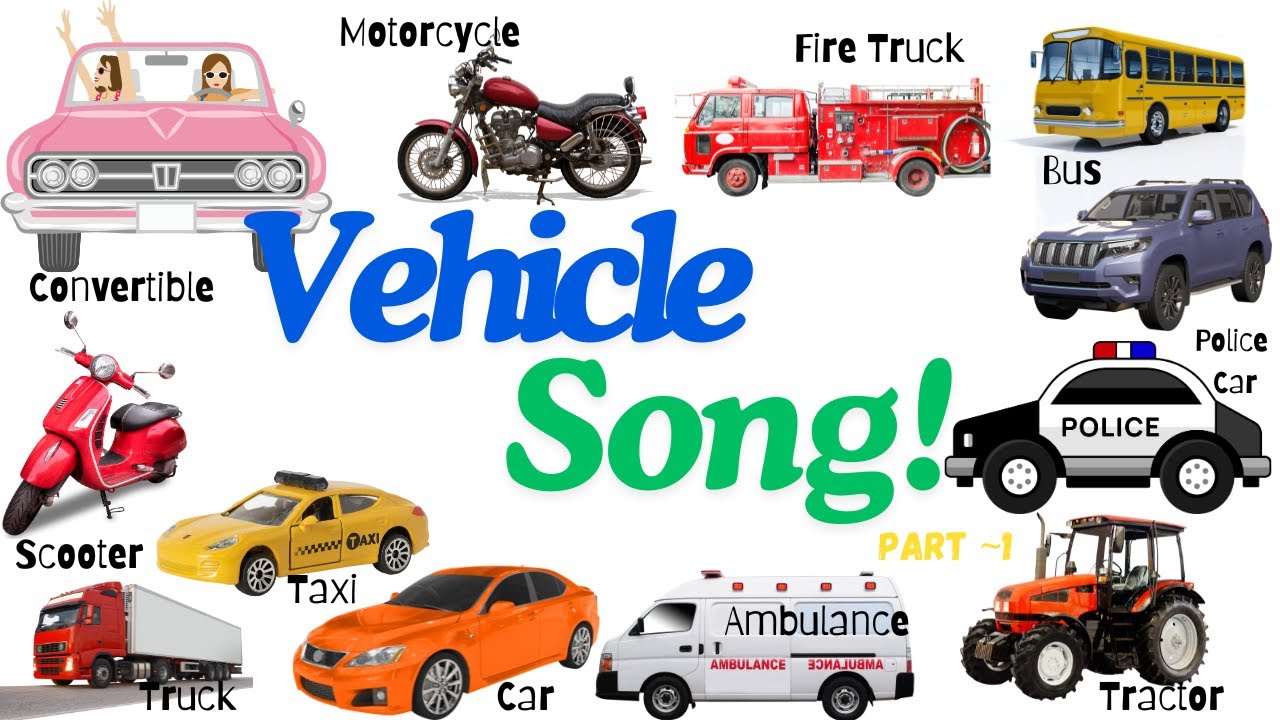 Fun Vehicle Song for Kids! 🚒 Learn 100 Vehicles with Catchy Music! 🚛 ...