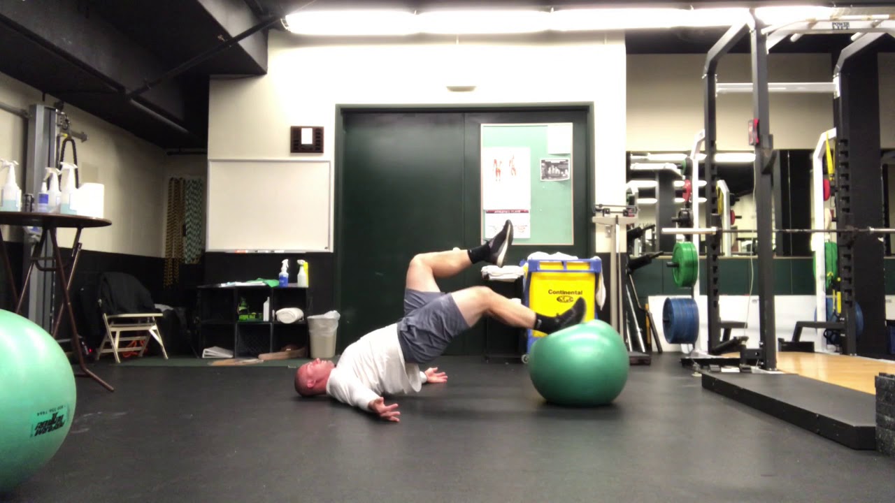 SL Swiss Ball Leg Curl - YouTube
