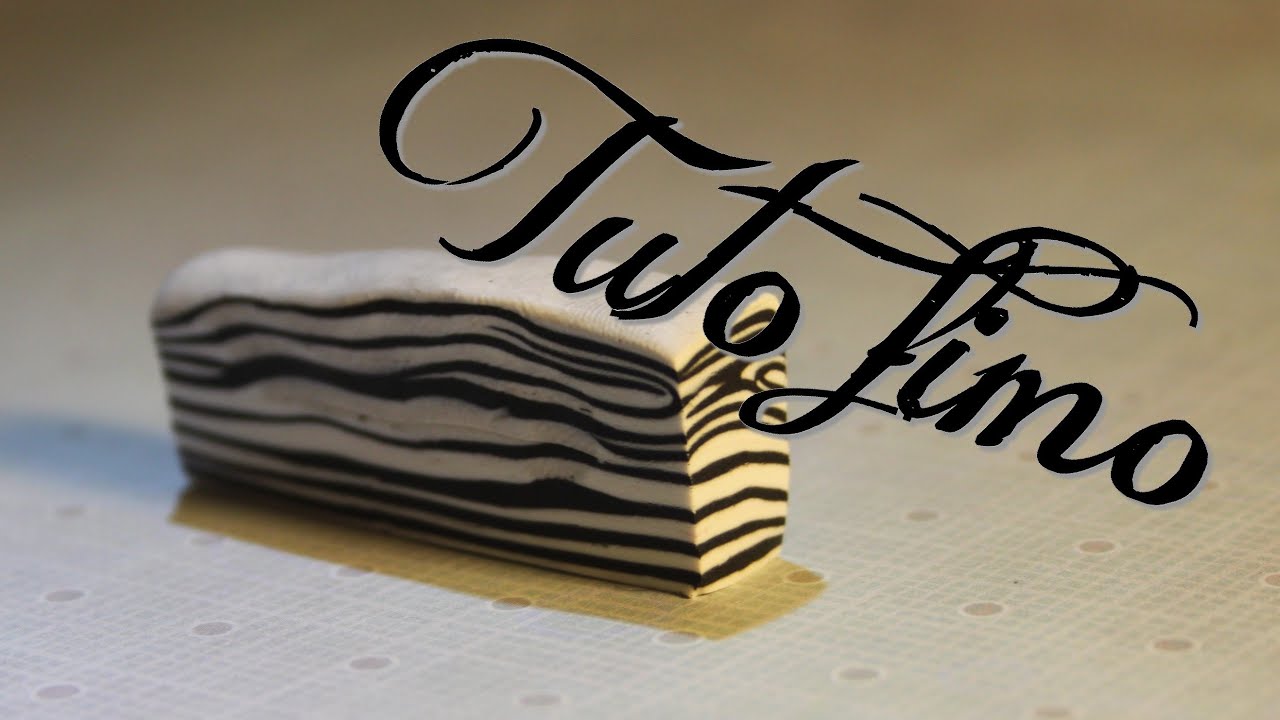 [♥ Tuto Fimo : Cane Zèbre (super facile) ♥] ~ [♥ Polymer Clay Tutorial ...