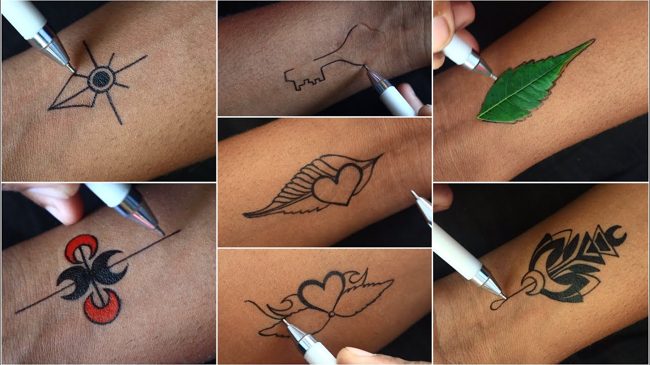 New tattoos making with trick by leaves and pen cap || osm art video ...