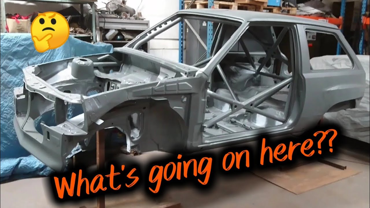 Vauxhall Nova rally car floor gets a bedliner coating. Corsa A - YouTube