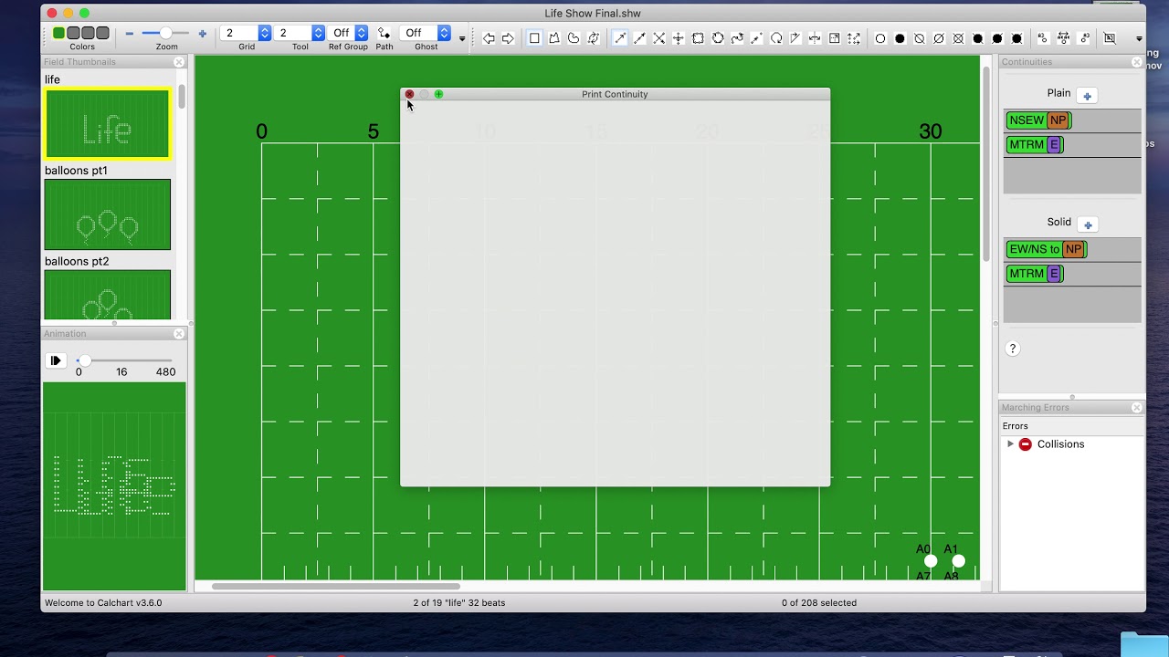 CalChart 3.6 Print Continuity - YouTube