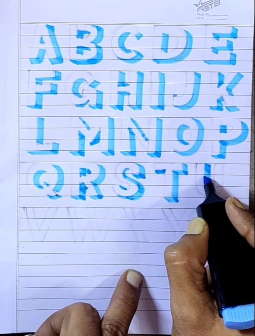 3D shadow letters. alphabet writing skill. #typography #letters #shorts ...