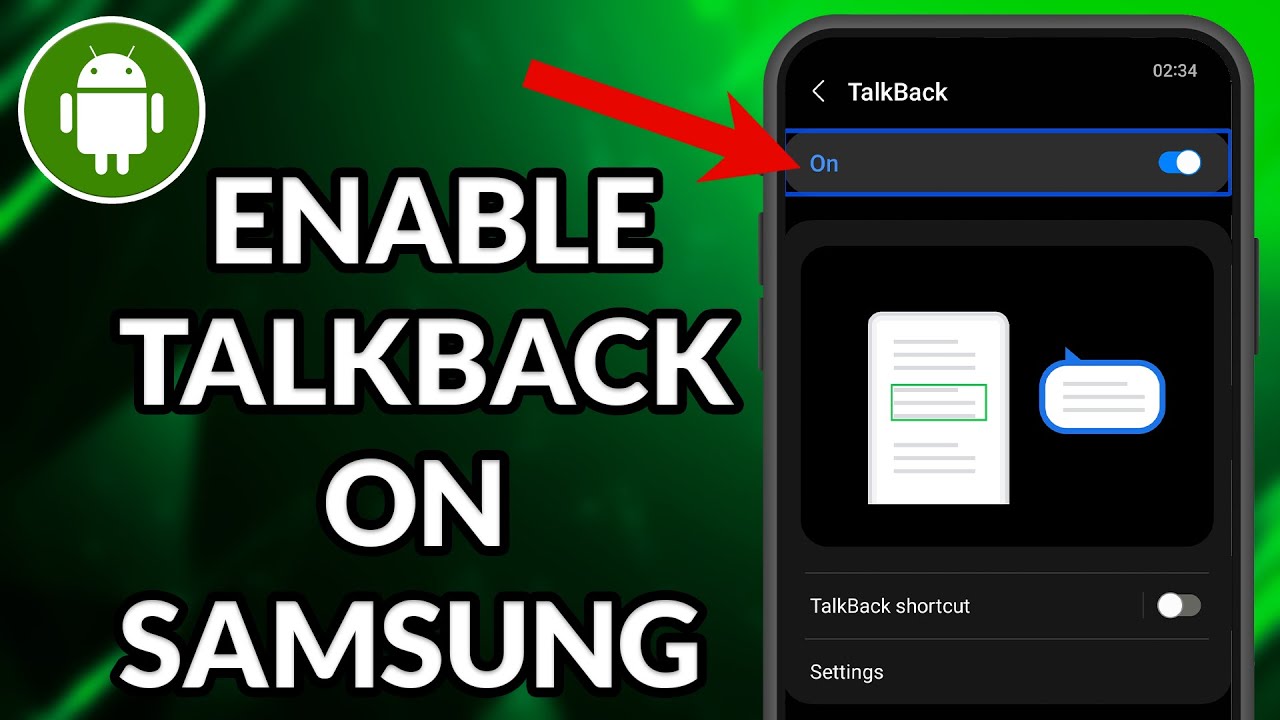 How To Enable Talkback On Samsung - YouTube